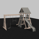 Starburst Vinyl Swing Set with Monkey Bars — AlignedPlay